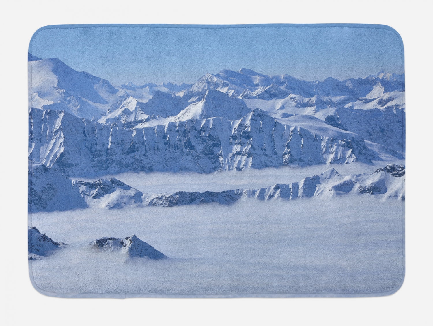 Mountain Bath Mat, Fantasy Dream Land over the Austrian Alps Summit ...