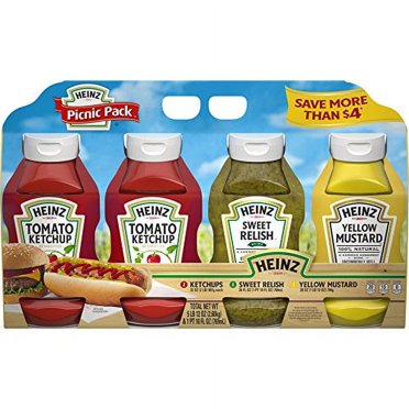 Heinz Mini Condiment Varieties- Pack of 12, Picnic Size Ketchup ...