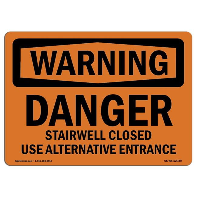 SignMission OS-WS-A-1824-L-12039 18 x 24 in. OSHA Warning Sign - Danger ...
