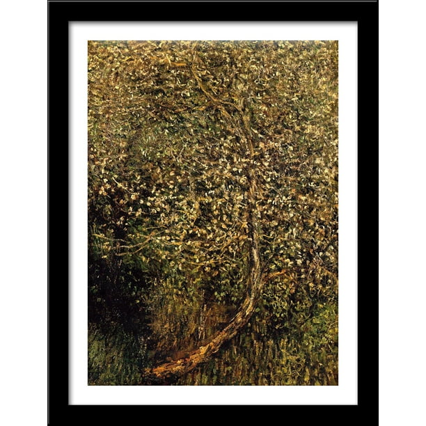 Apple Trees in Blossom by the Water 28x38 Large Black Wood Framed Print ...