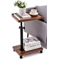 C Table End Table Adjustable Height,C Shaped End for Couch，Snack Tables,360 ° Swivel TV Tray ...