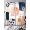 Boho Sun Abstract Leaves Chiffon Sheer Curtains 84 Inches Long Pink ...