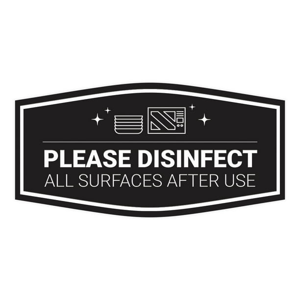 Signs ByLITA Fancy Please Disinfect All Surfaces After Use Sign (Black ...