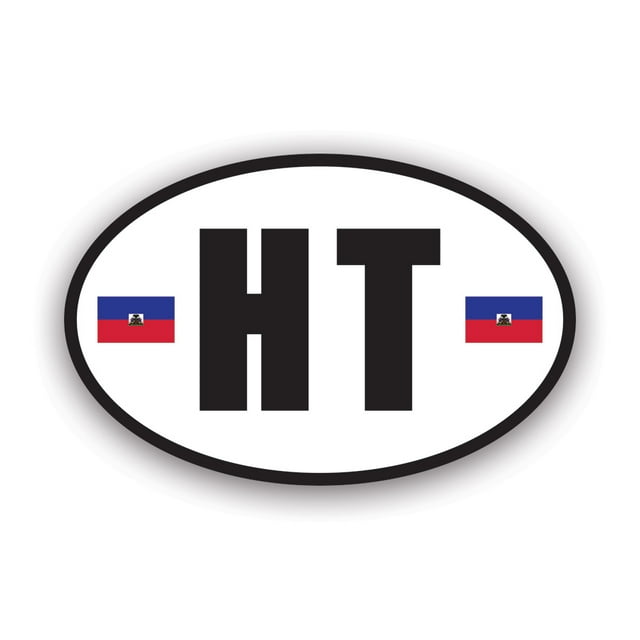 Haiti Oval Sticker Decal - Self Adhesive Vinyl - Weatherproof - Made in ...