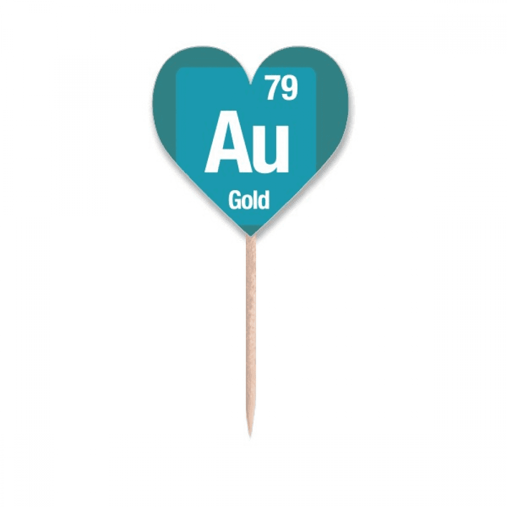 Au oro elemento químico ciencia Etiqueta del corazón de la bandera del ...