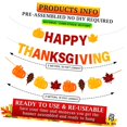 Fuliko Large, Sparkling Happy Thanksgiving Banner with Garlands 4 ...