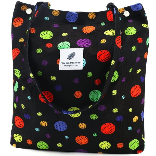 Ayieyill Corduroy Tote Bag Large For Women Girl Lady Canvas Shoulder