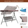 Mondawe 3 Persons Adjustable Porch Swing Steel and Textilene Fabric Glider Patio Canopy Swings ...