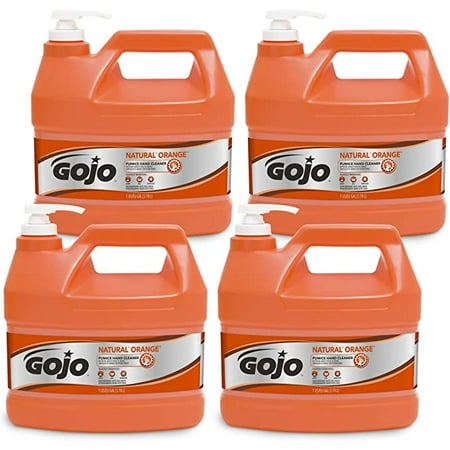 Gojo 0955-04 Natural Orange Pumice Hand Cleaner, 1 Gallon with Pump ...