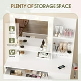 Furmax Vanity Desk with Lights and Mirror Makeup Vanity Table Set with ...