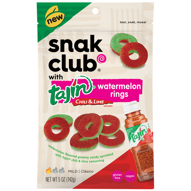 Snak Club Tajin Watermelon Gummy Rings - Walmart.com