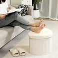 PINPLUS 15" Storage Ottoman,Toy Chest Box，Folding Footrest Stool Seat ...