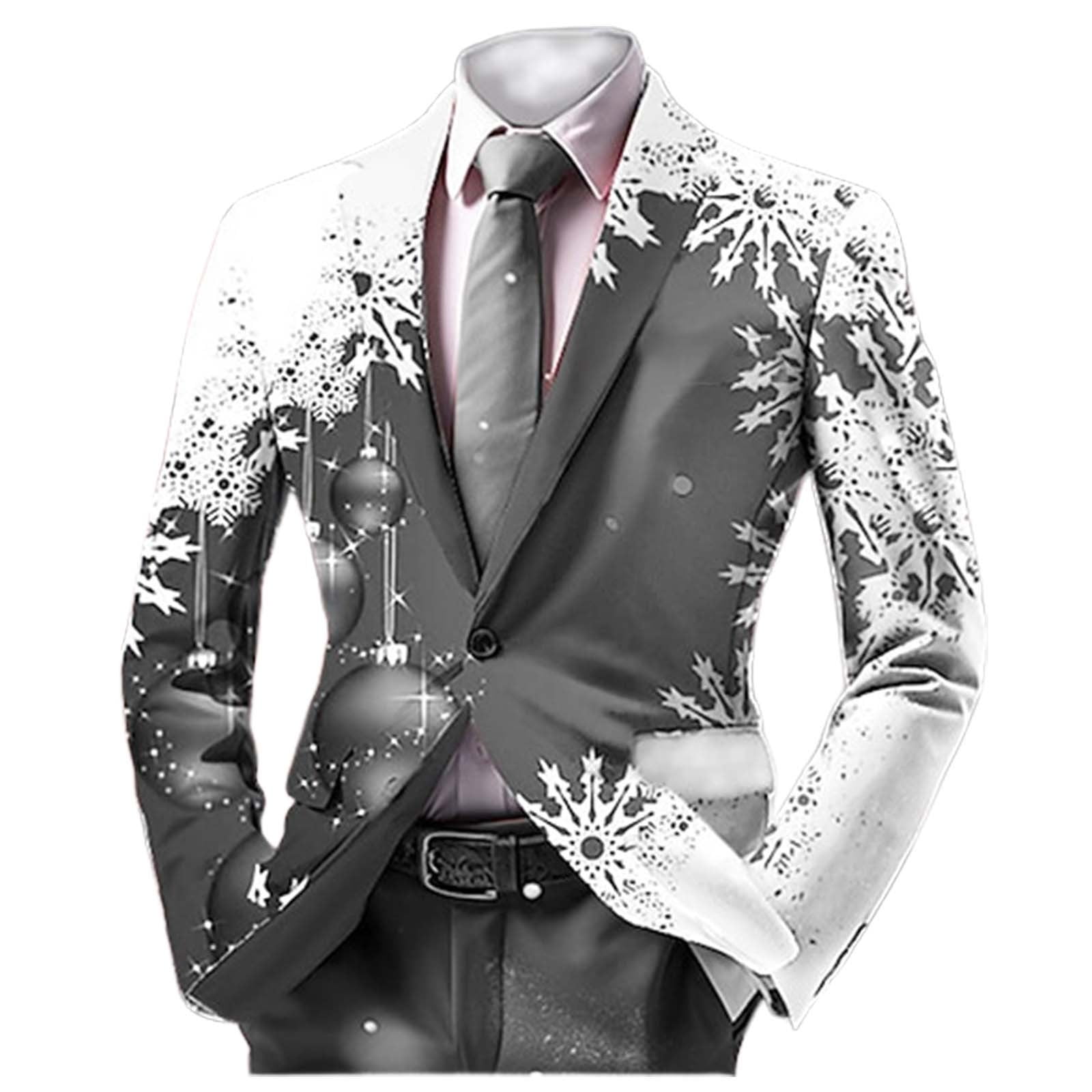 Men's & Suits Jacket Boho Style Two Button Retro Business Casual Open ...