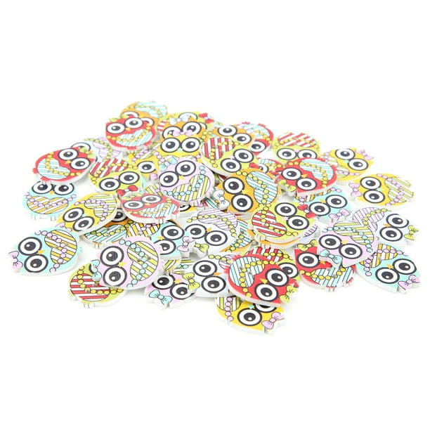 Botones de Madera Bling Bling 200 piezas Botón de búho nocturno ...