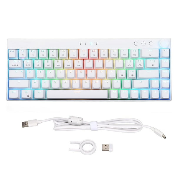 Mechanical Keyboard 68 Keys Three Modes RGB Backlight 1800mAh Battery N ...