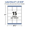 Avery Matte White Rectangle Labels, 2" x 2-5/8", 375 Labels - Walmart.com