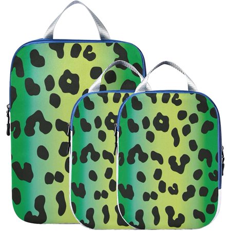 Packing Cubes Neon Gradient Animal Leopard Print Compression Luggage ...