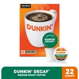 Dunkin Medium Roast Decaf Coffee, 22 Count K-Cup Pods for Keurig Box ...