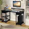 Zimtown Computer Desk With 2 Power Outlets&usb, Adjustable Lighted