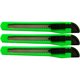 3 Neon Green Utility Knife Box Cutters Heavy Duty Industrial Strength ...