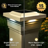 Classy Caps 5x5 Tan PVC Majestic Solar Post Cap, Set of 2, LED Lights ...
