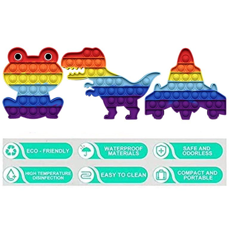 Buy 3 Packs Bubble Sensory its Push It Fidget Pop Toy, Popper Poop ...