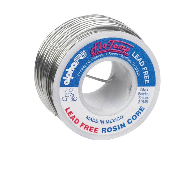 Alambre de soldadura Rosin Core Alpha Fry sin plomo, 8 oz, 0.062 ...
