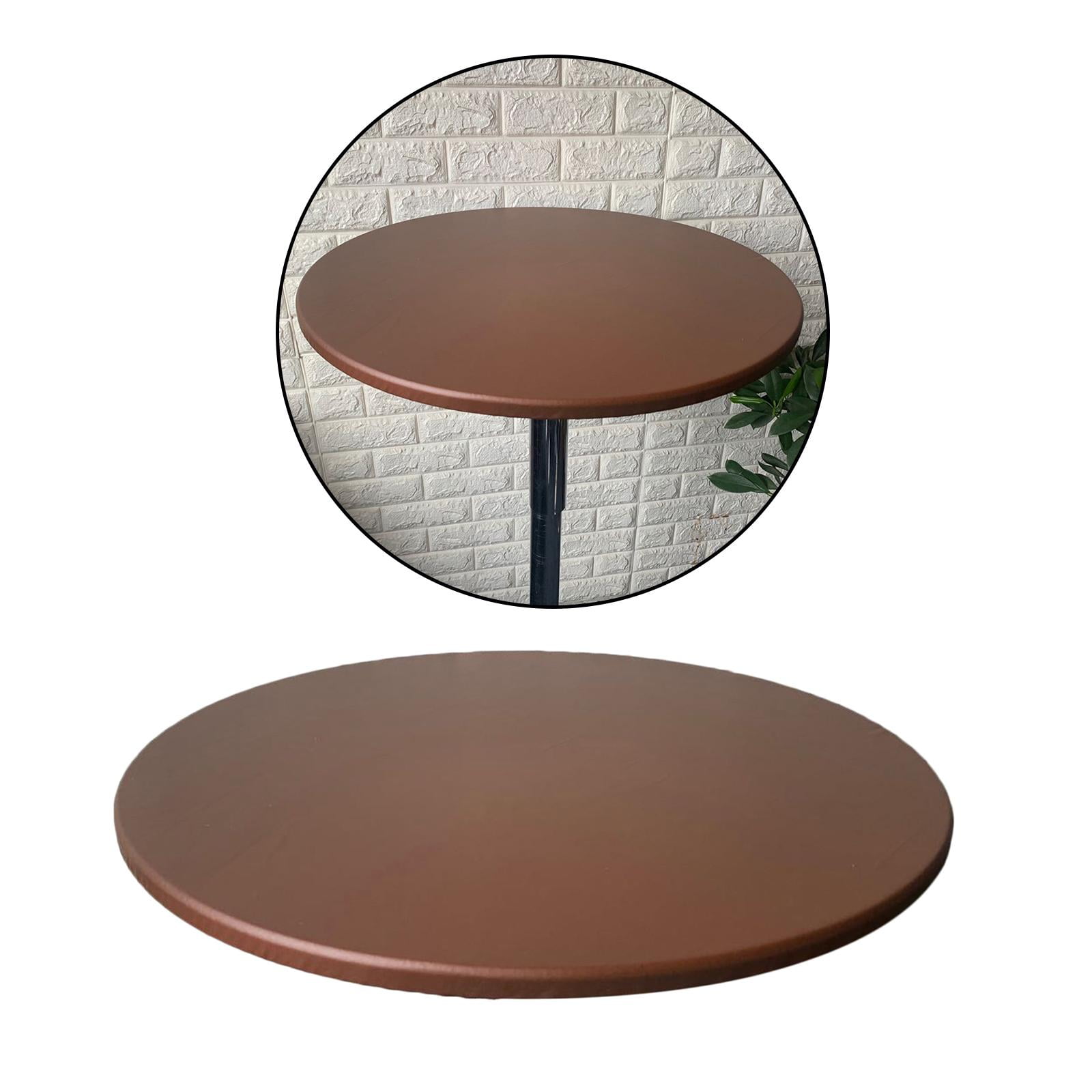 Solid Color Polyester Table Cover Fitted Waterproof Fabric Round Table ...