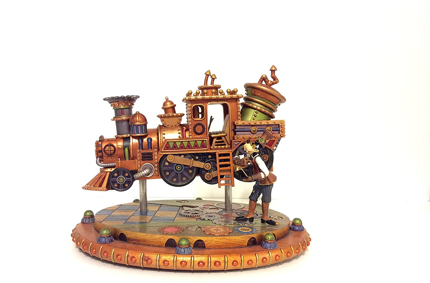 Disney Parks Mechanical Kingdom Steampunk Goofy Train Light Up Figurine ...