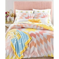 Whim By Martha Stewart Queen Cotton Bedding Set, Reversible 3-Pc. Watercolor Damask-Print Full ...