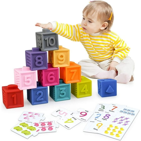 Stacking Blocks Toy Kids Building Block Plus Matching Puzzle Card ...
