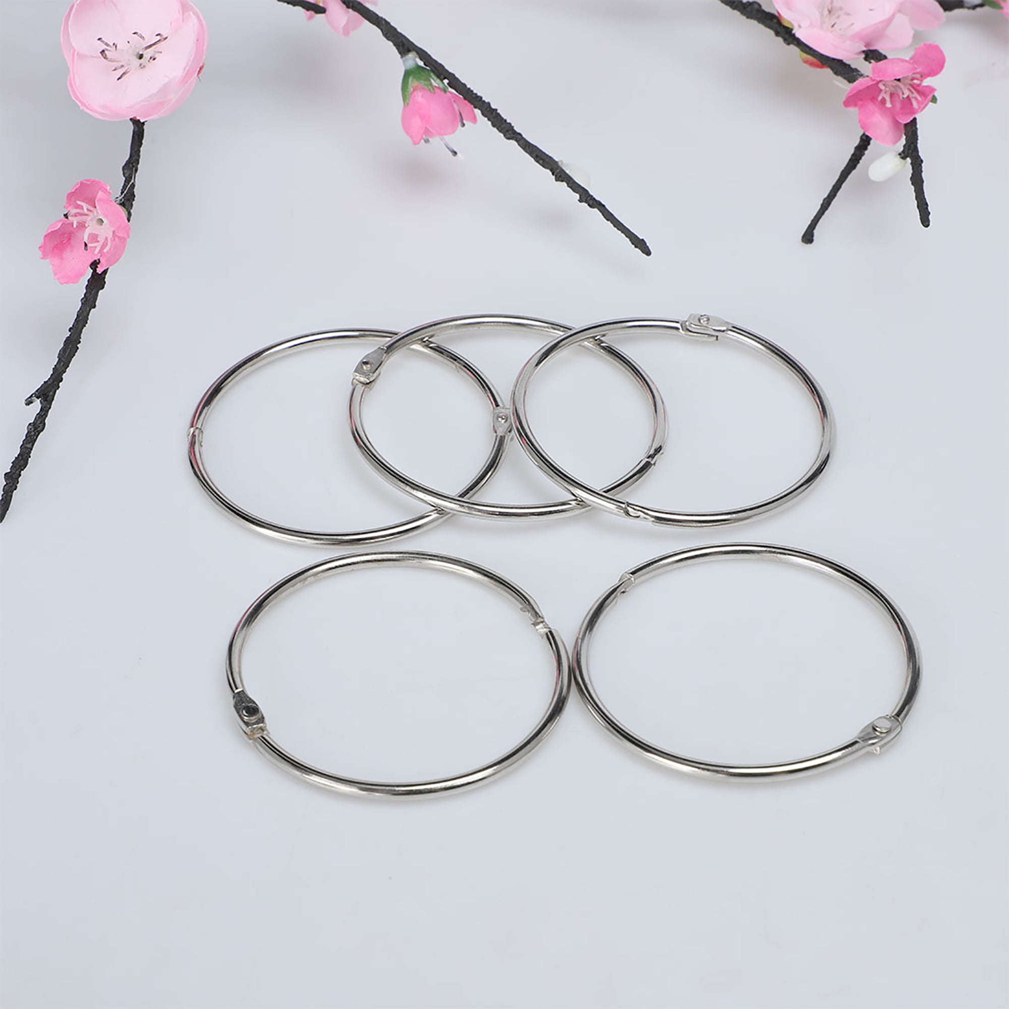 2" Rings for Curtain Rods Snap Joint, Plating Finish, Pack of 20 ...