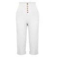 VERUGU Capris Pants for Women Fashion Solid Color Comfortable Casual ...
