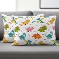 Dinosaurs Pillow Covers Set of 2, Cartoon Green Blue Pink Yellow ...