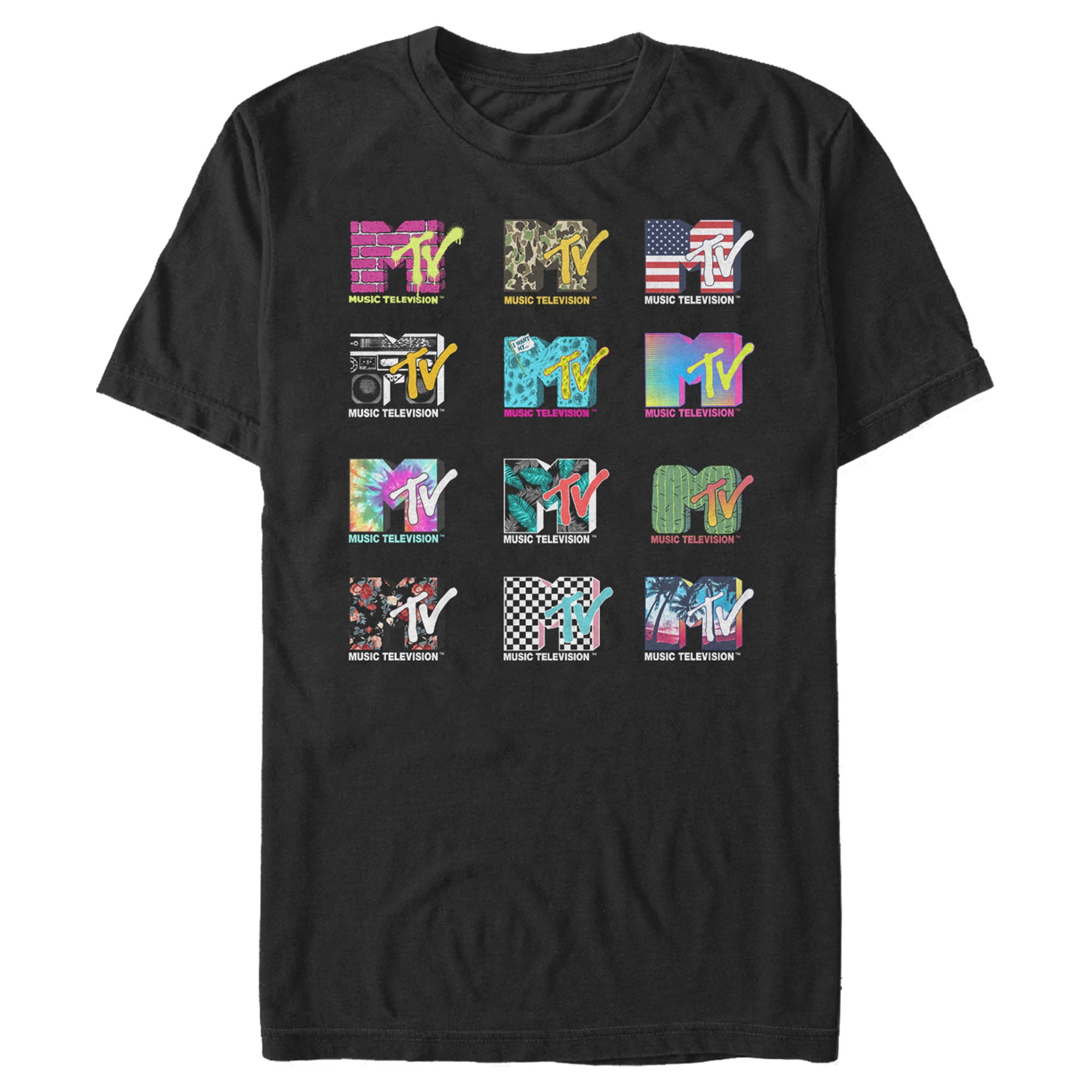 Men's MTV Logo Grid Graphic Tee Black 5X Large - Walmart.com