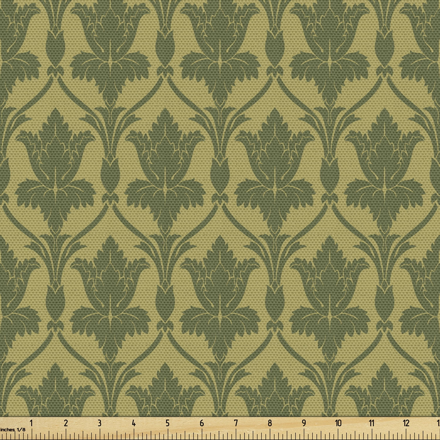 Damask Fabric by the Yard, Floral Theme Victorian Motifs Along Royal ...
