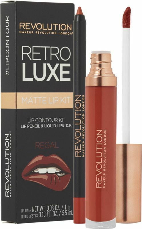 Revolution Retro Luxe Matte Lip Kit, Lip Contour Kit, Lip Pencil ...