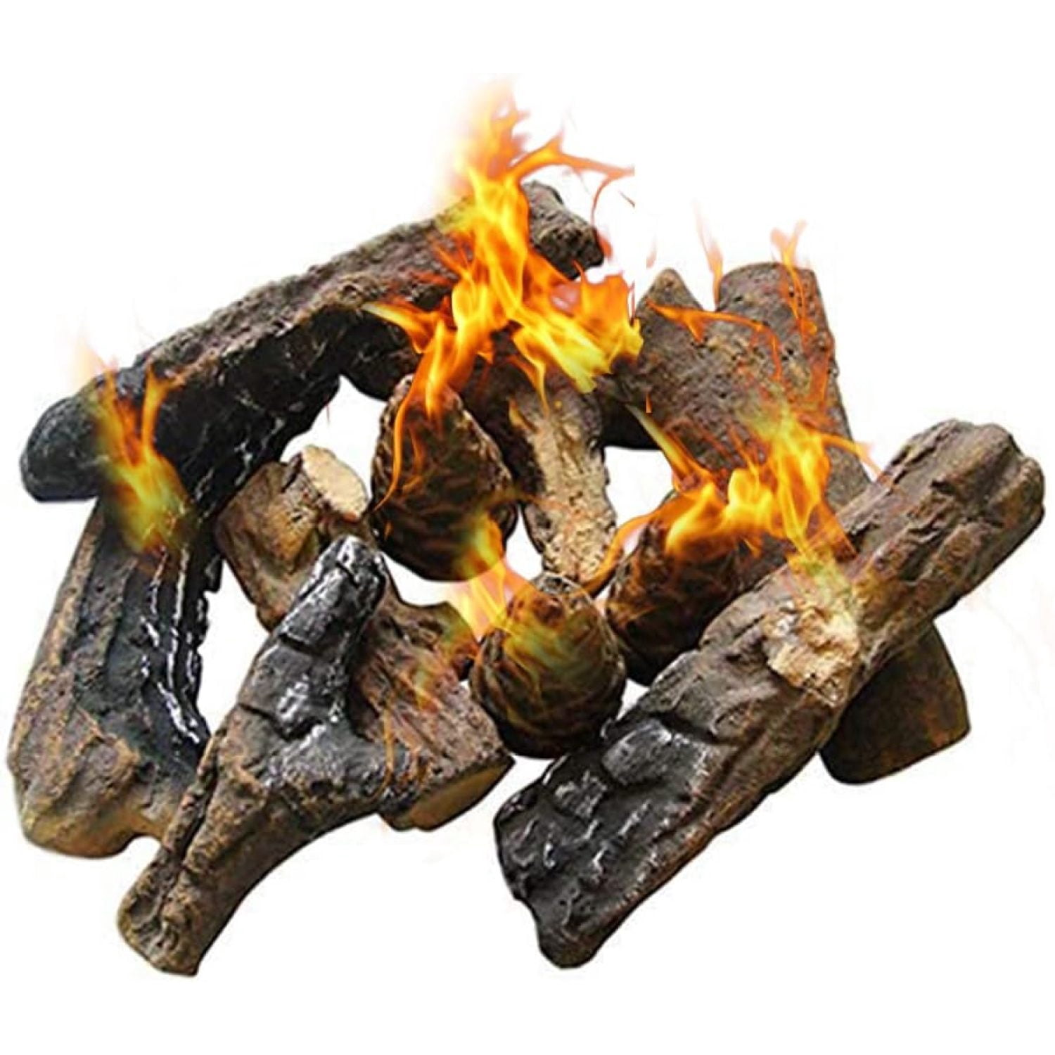HElectQRIN Gas Fireplace Logs,Ceramic Wood Logs for All Types of Indoor ...