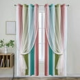 Gradient Striped Double-Layer Shade Curtains | Dreamy Laser-Cut Star ...