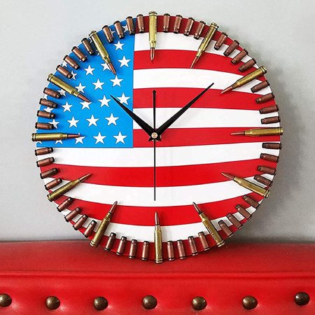 12 Inch Bullet Retro Metal Outdoor Clocks, Nostalgic Garden Wall Clock ...