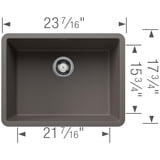 Blanco PRECIS 24" Single Bowl SILGRANIT Sink Metallic Gray - Walmart.com