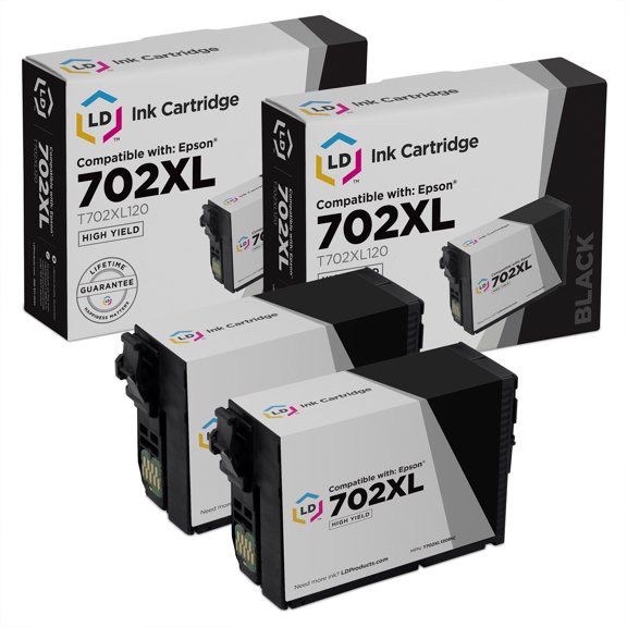 LD Products Replacement Epson 702XL Black Ink Cartridges, High Yield, 2 ...
