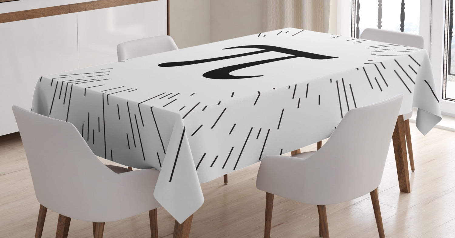 Pi Tablecloth, Monochromatic Design Mathematical Special Number Sign in ...