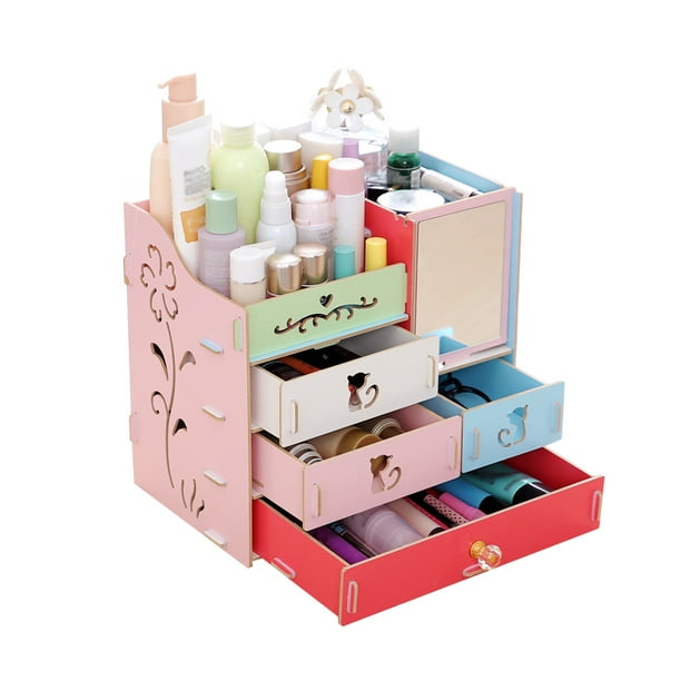 Multifunctional Desktop Storage Box Assembly Wooden Large Capacity