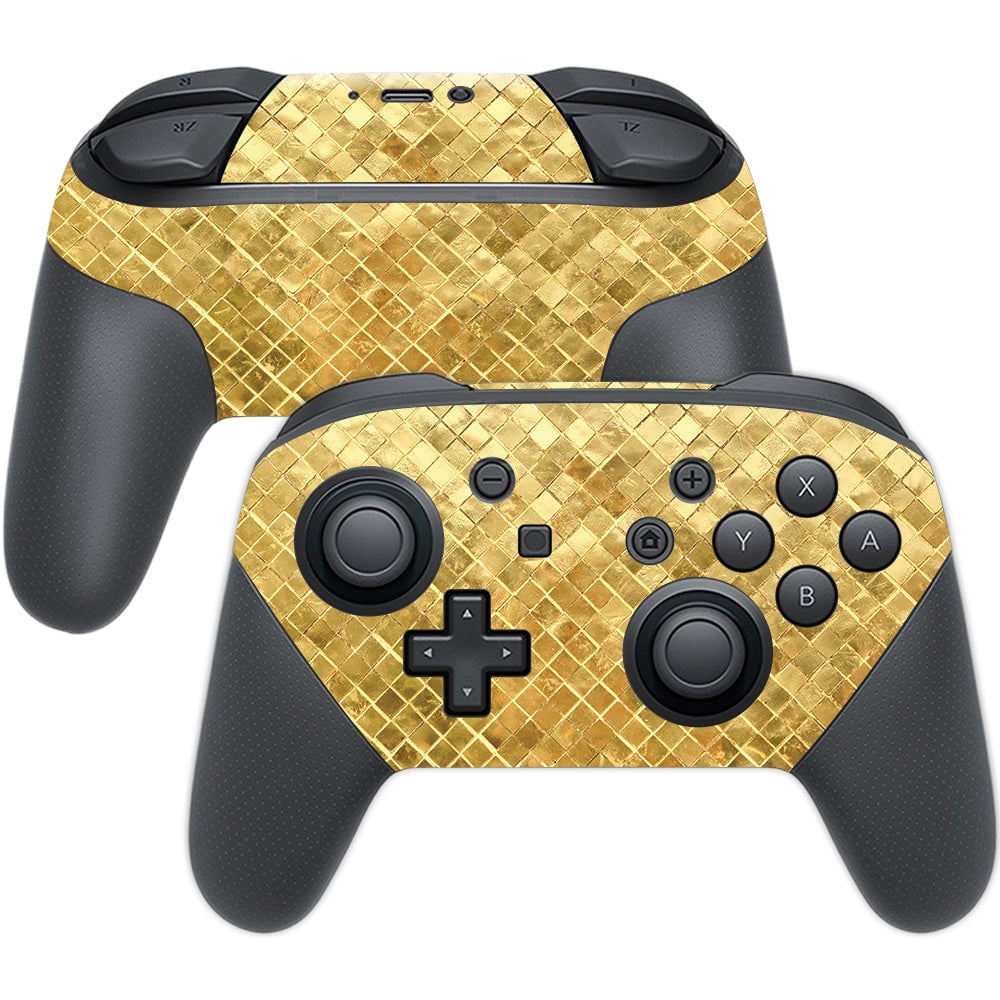 Skin Decal Wrap Compatible With Nintendo Switch Pro Controller Gold ...