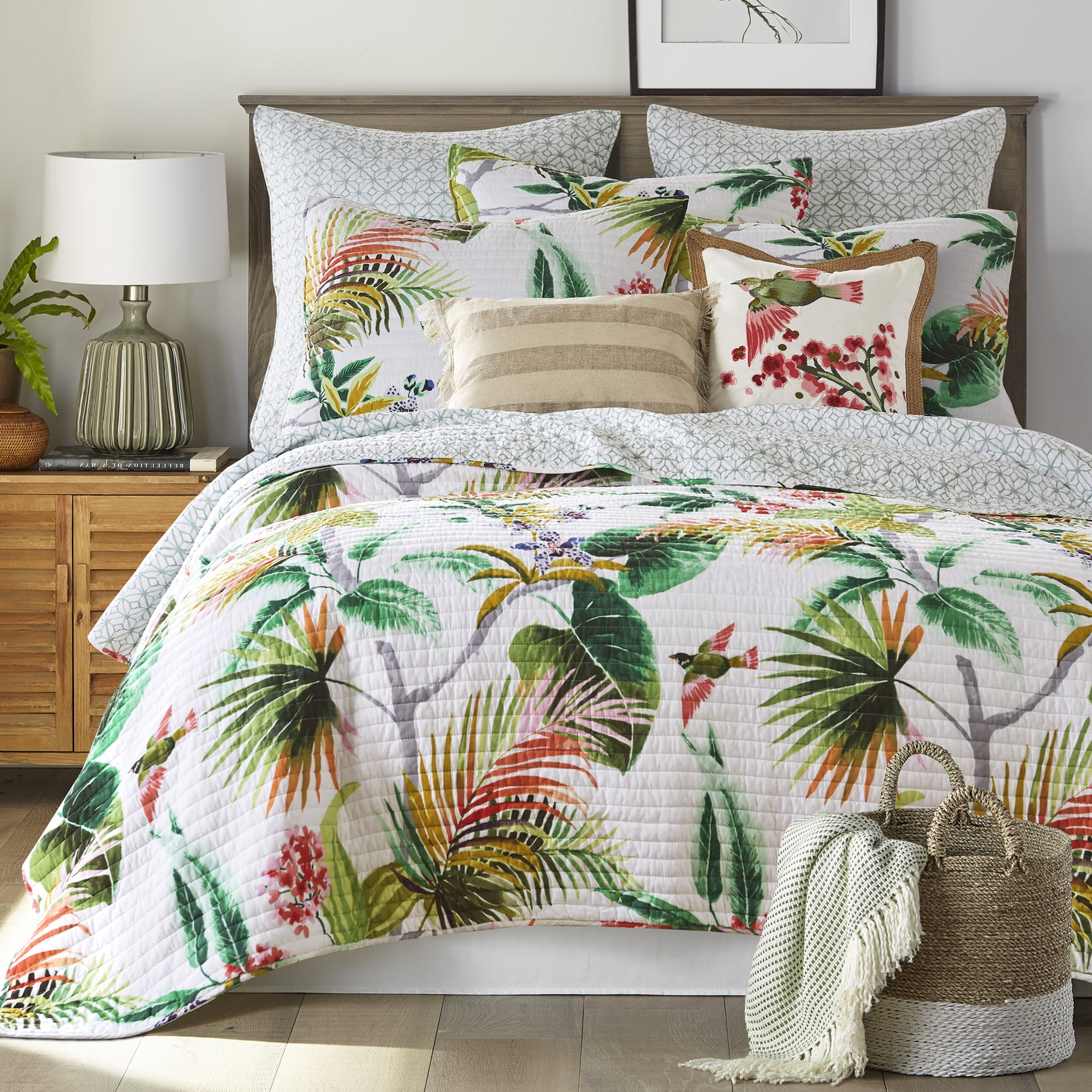 Levtex Home - Yalissa Full/Queen Quilt Set - Tropical - Green, Red ...