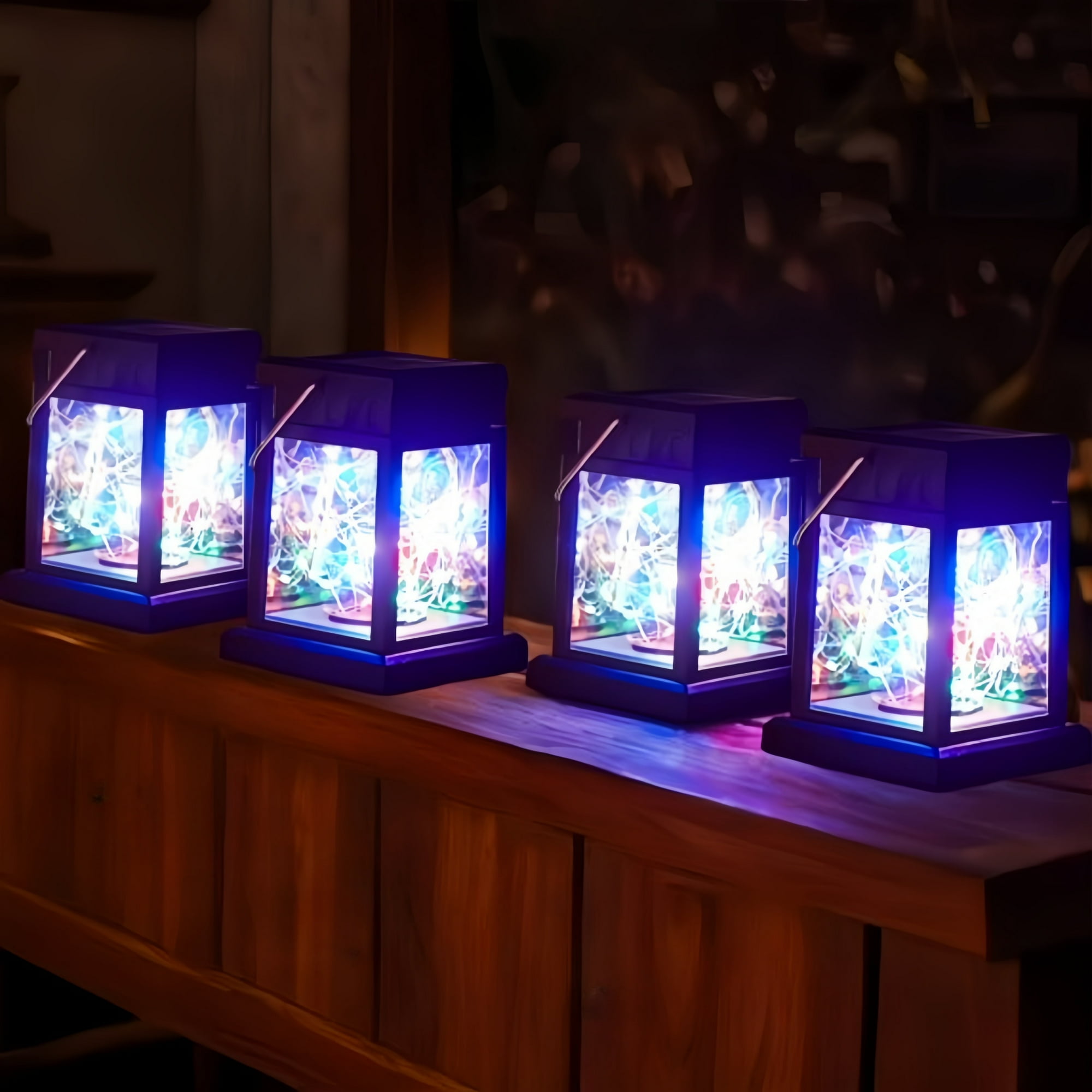 Click here for Mehoom 4 Pack Outdoor Solar Lanterns Colorful  40... prices