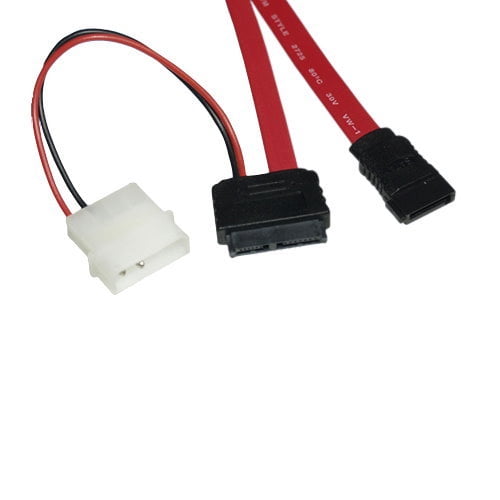 Kentek 12 Inch IN Slimline SATA Device Data Cable with Power Adapter 26 ...