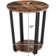 Small Round 2 Tier Wooden Side End Table for Small Spaces Bedroom ...