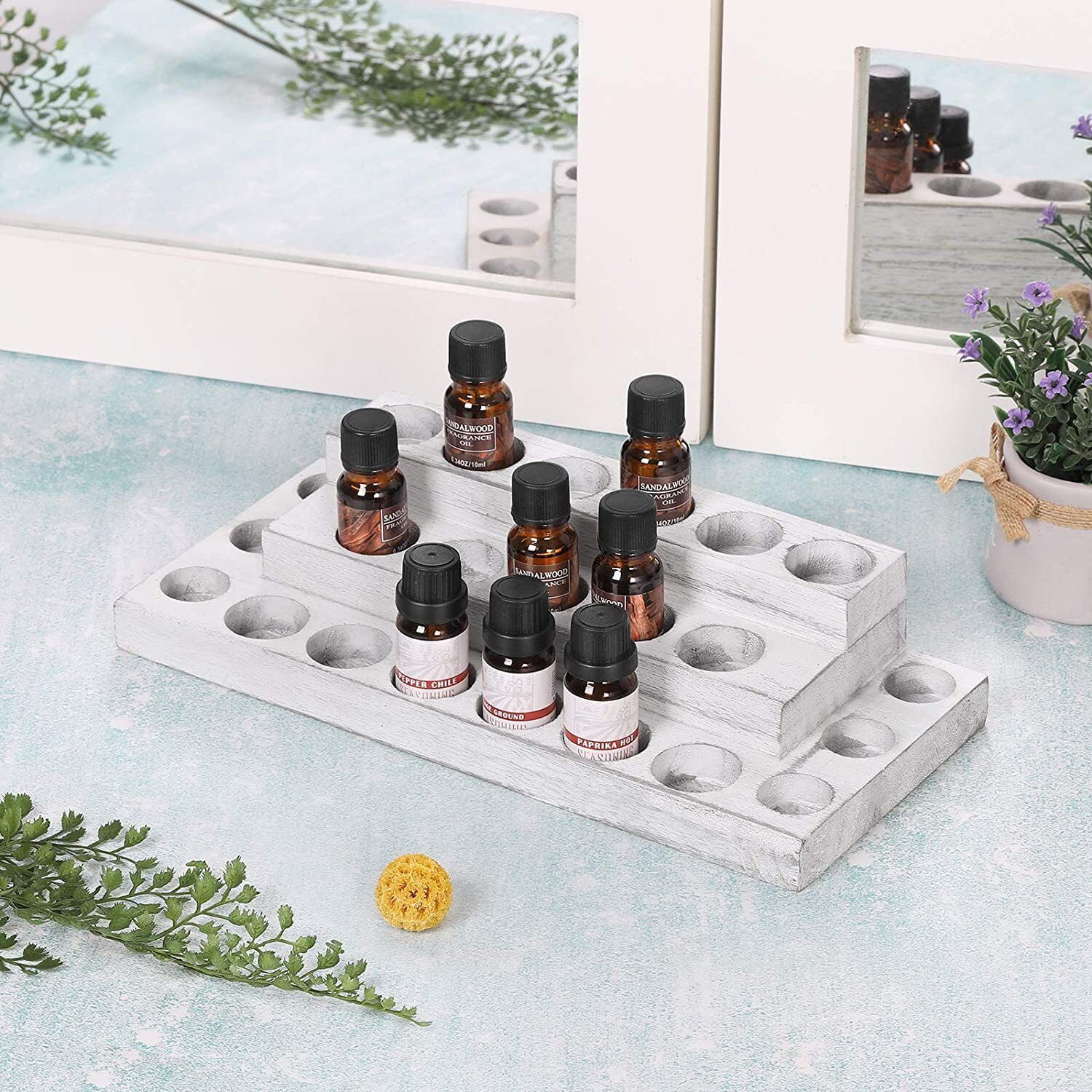 Essential Oils Storage Rack 3 Tiers Wooden Nail Polish Organizer ...